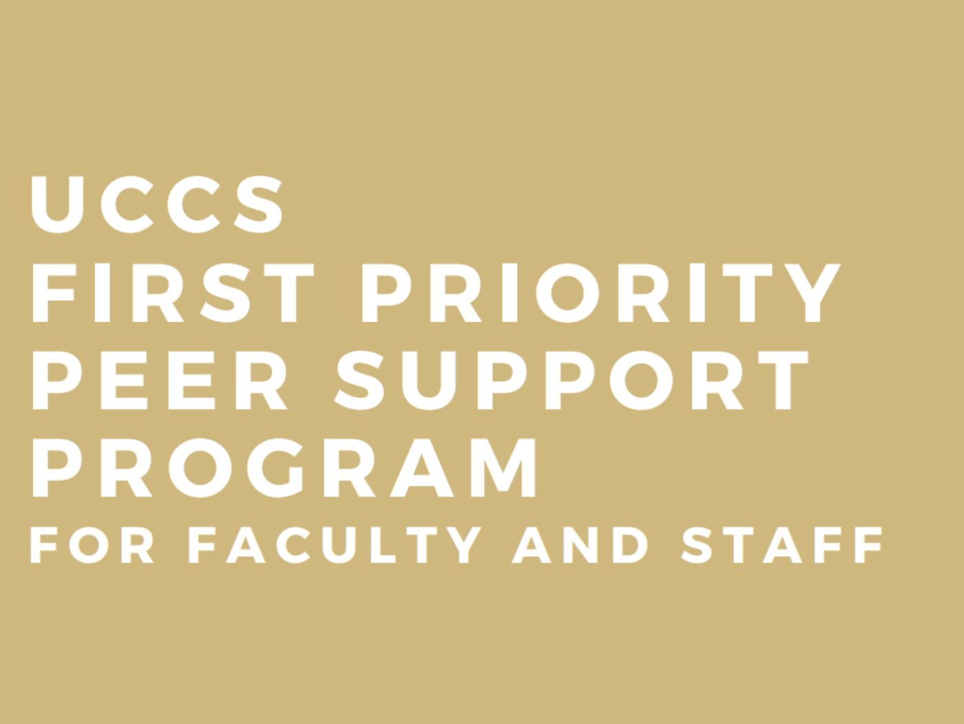 First Priority Peer Support Program Launches Uccs Communique